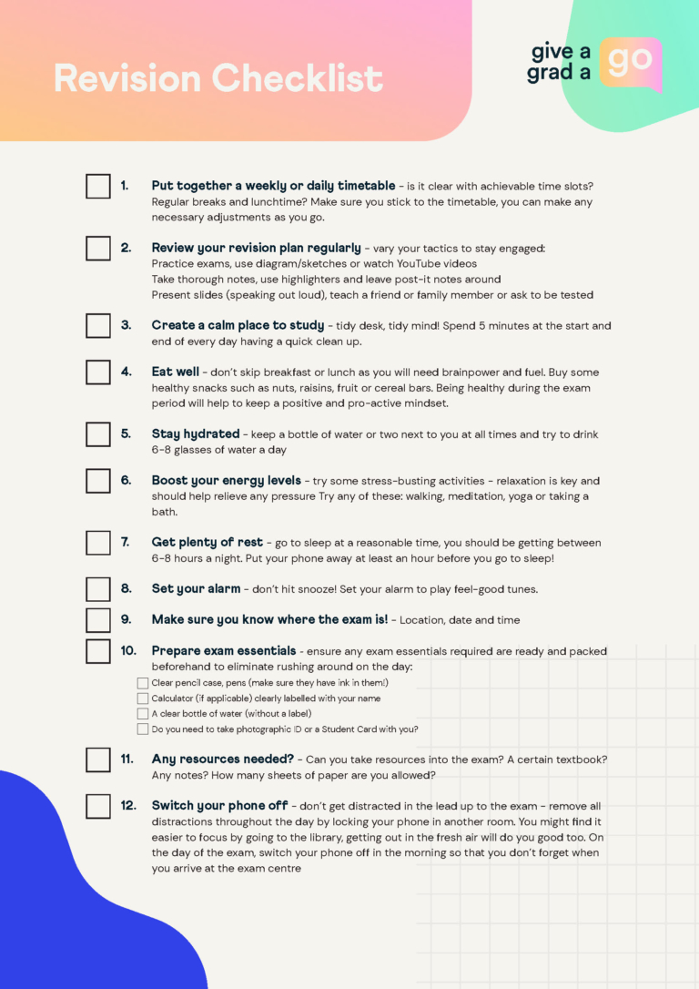 Revision Checklist - The Best Advice To Help You Revise